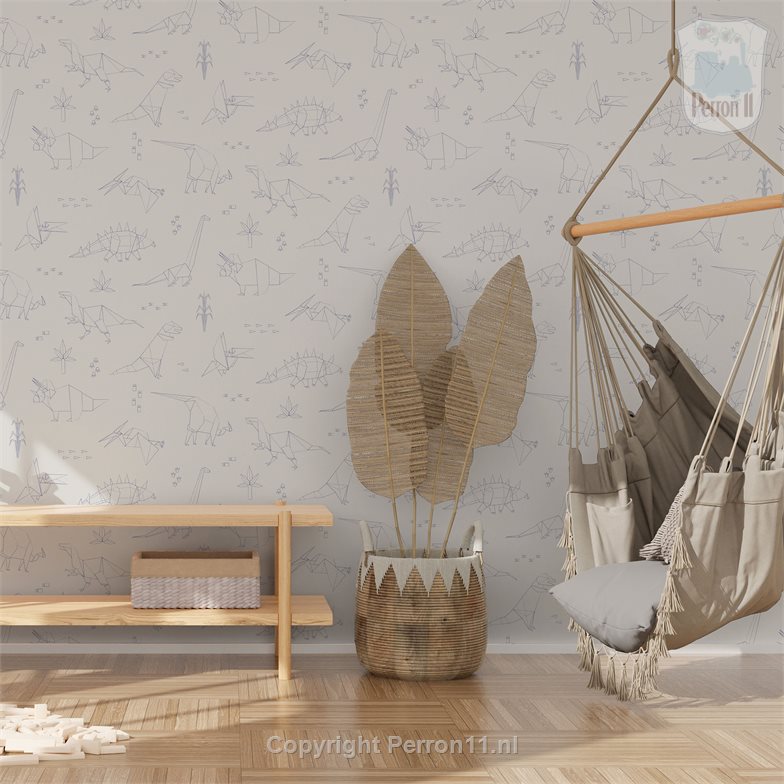 Behang Dinosaurus Origami