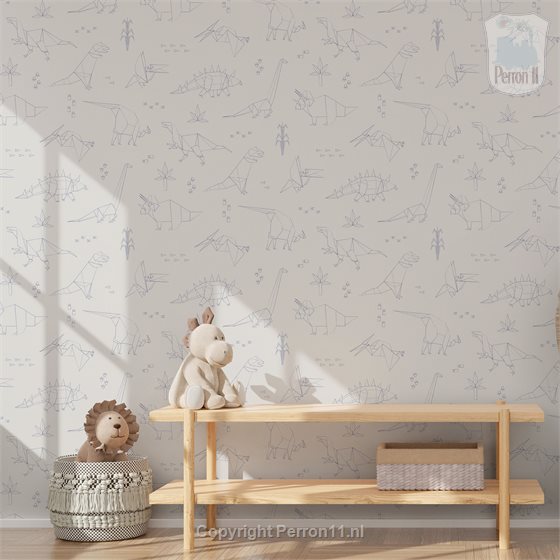 Behang Dinosaurus Origami